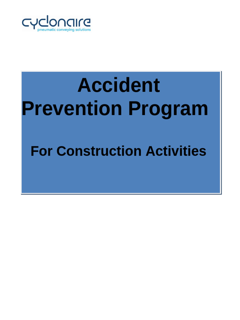 Accident Prevention Plan For Construction Activities | PDF ...