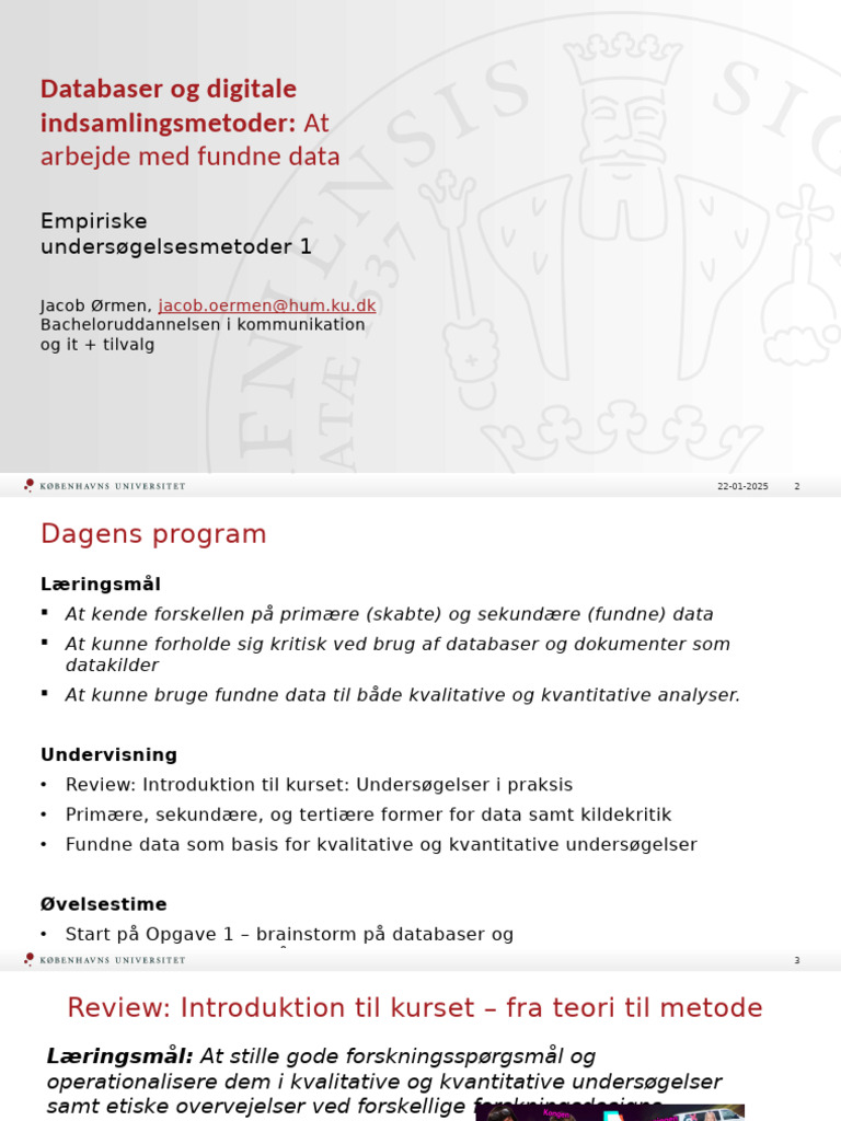 3 - Digitale Indsamlingsmetoder - at Arbejde Med Fundne Data | PDF