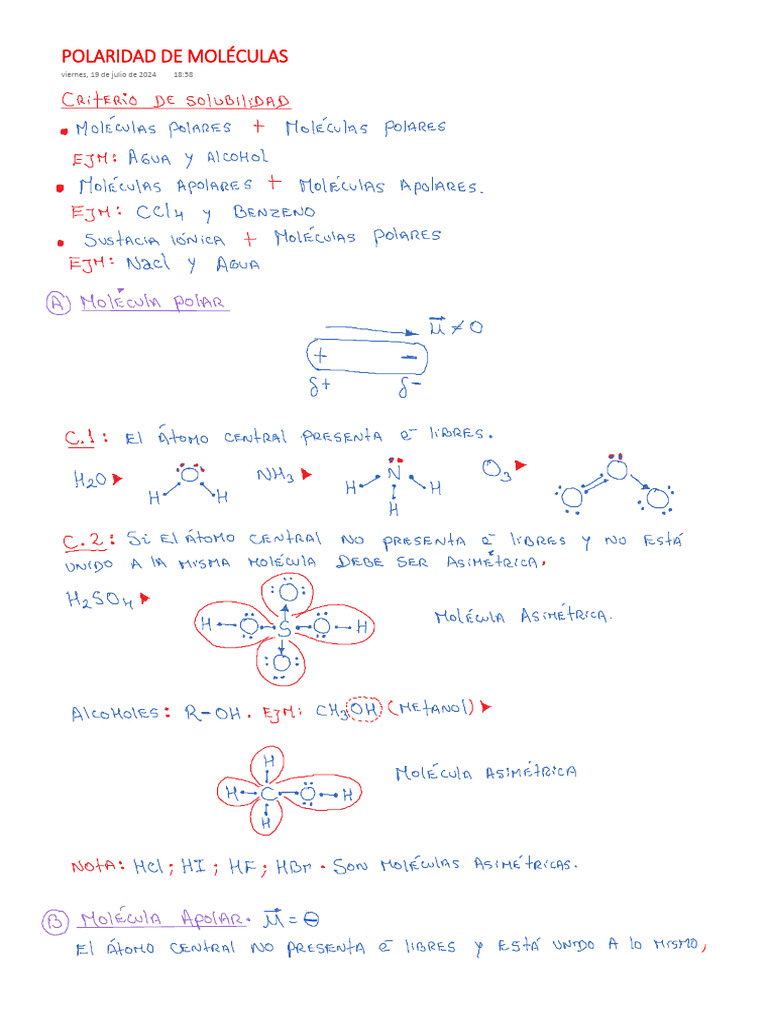 Polaridad de Moléculas | PDF