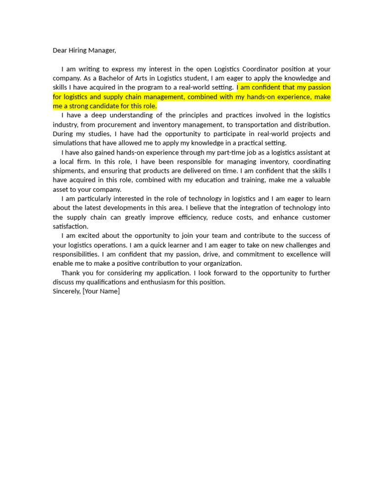 ATS Cover Letter E.G | PDF