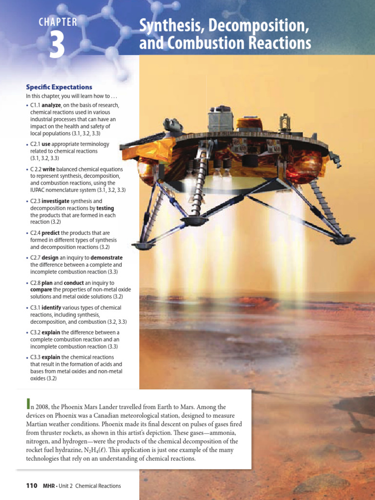 Chemical Reactions: Synthesis, Decomposition, Combustion | PDF ...