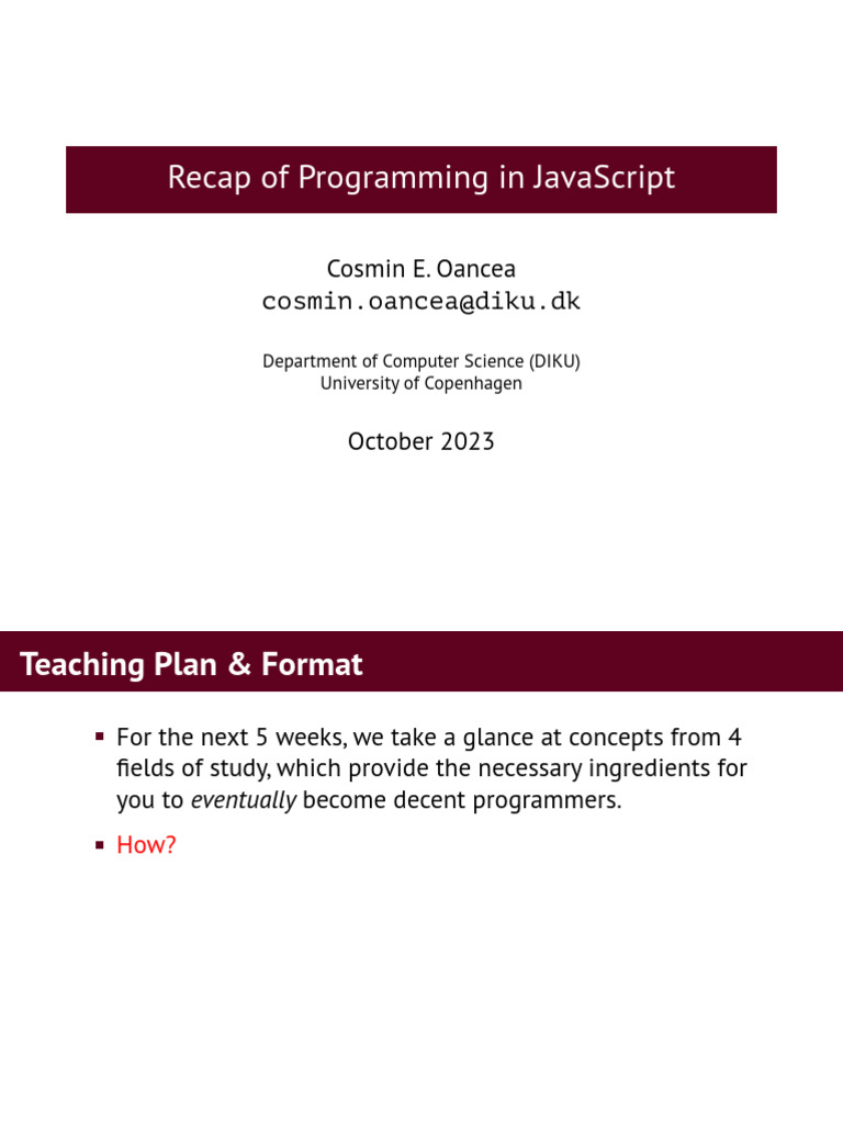 7A Recap of Programming in JavaScript | PDF | Scope (Computer Science ... 7A Recap of Programming in JavaScript | PDF | Scope (Computer Science ...