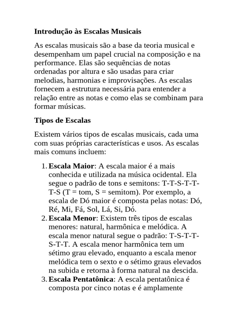 Guia Completo de Escalas Musicais | PDF | Escala (música) | Escala menor