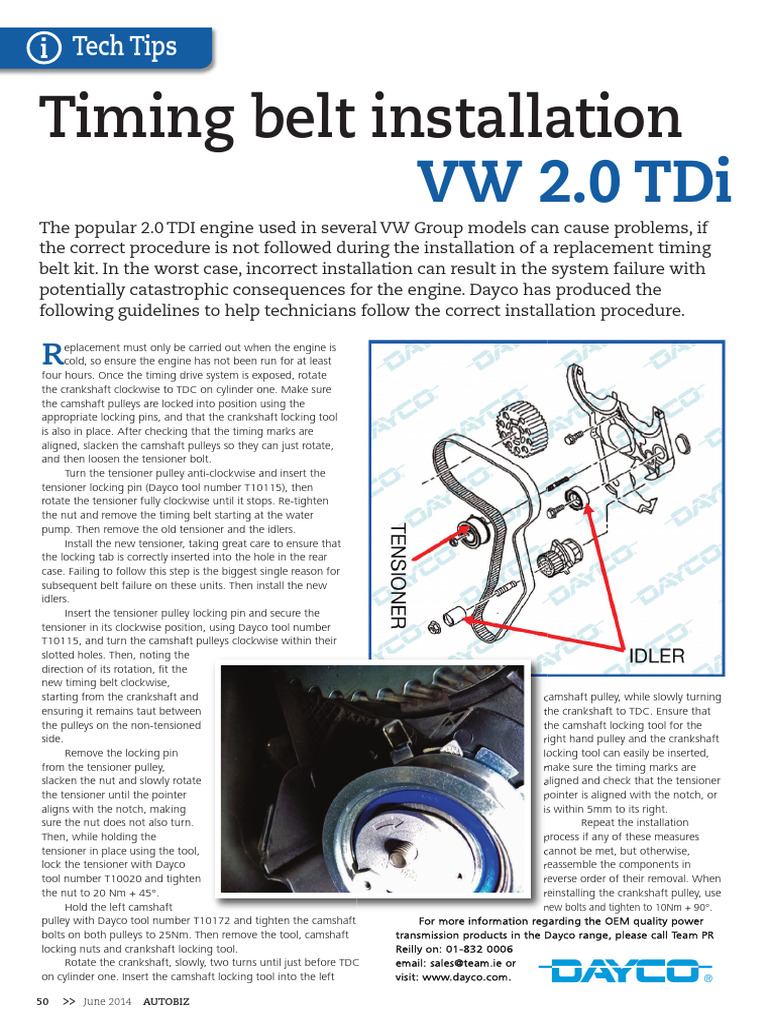 timing-belt-installation-vw-20-tdifgh | PDF | Manufactured Goods ...