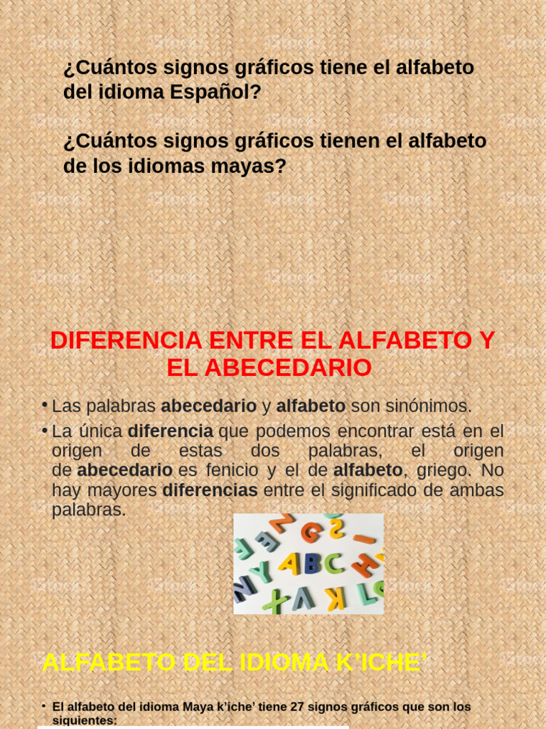 Alfabeto del idioma k'iche' y español | PDF