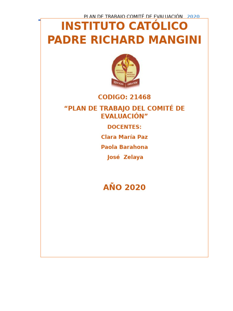 Comit. Evaluacion2020 | PDF | Evaluación | Maestros