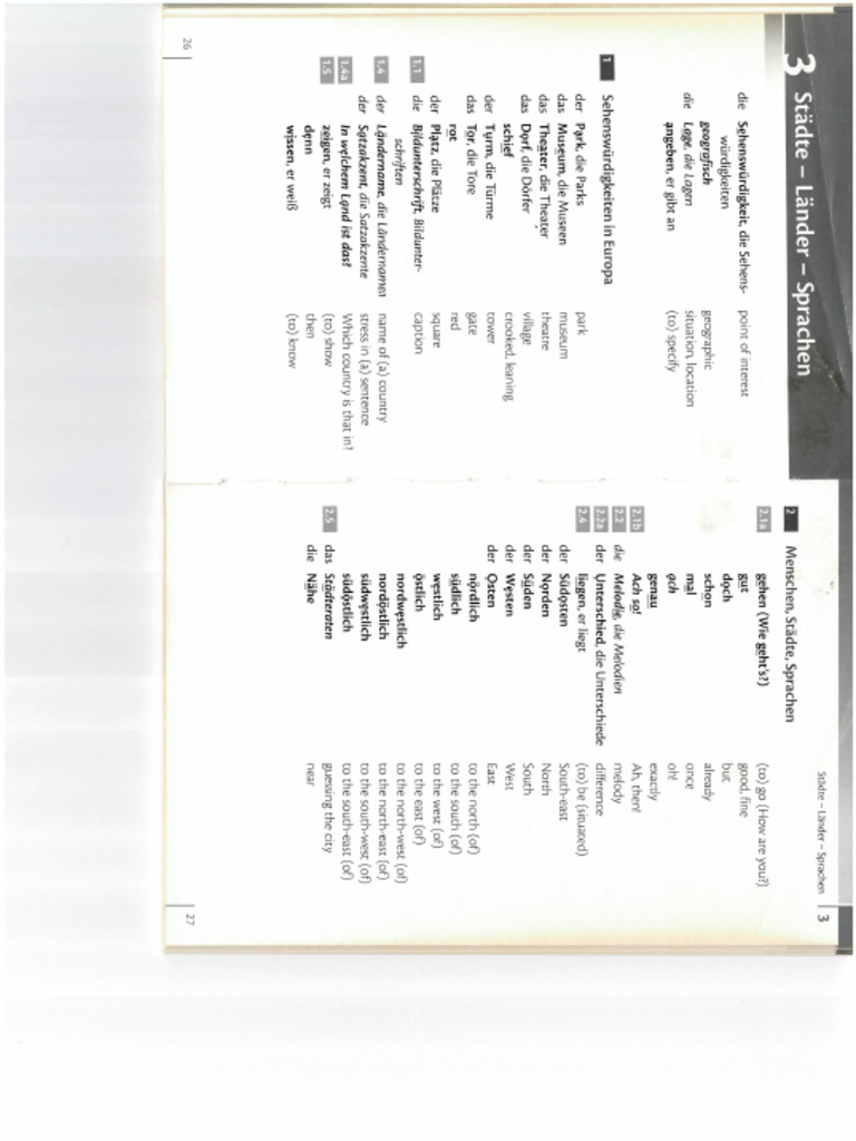 Studio [21] A1 - Vokabelliste Kapitel 3 | PDF