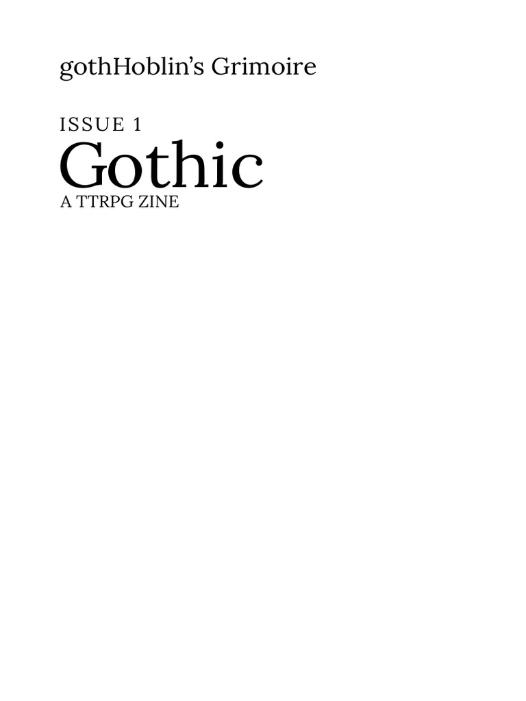 Gothic TTRPG Zine: gothHoblin's Grimoire | PDF | Wicca | Witchcraft