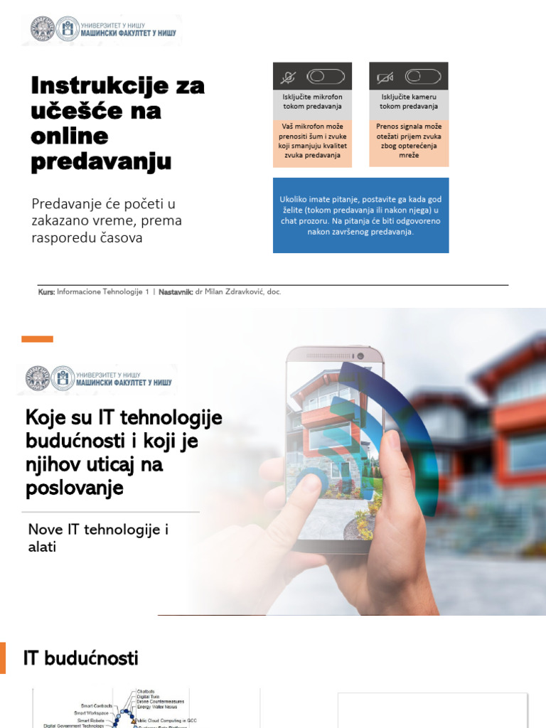Instrukcije Za Online Predavanju: Učešće Na | PDF