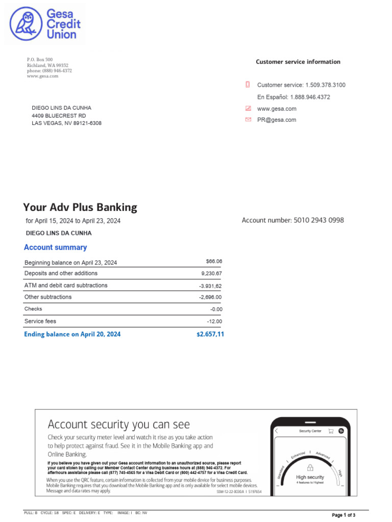 EXTRATO GESA C.U | PDF | Debit Card | Visa Inc.