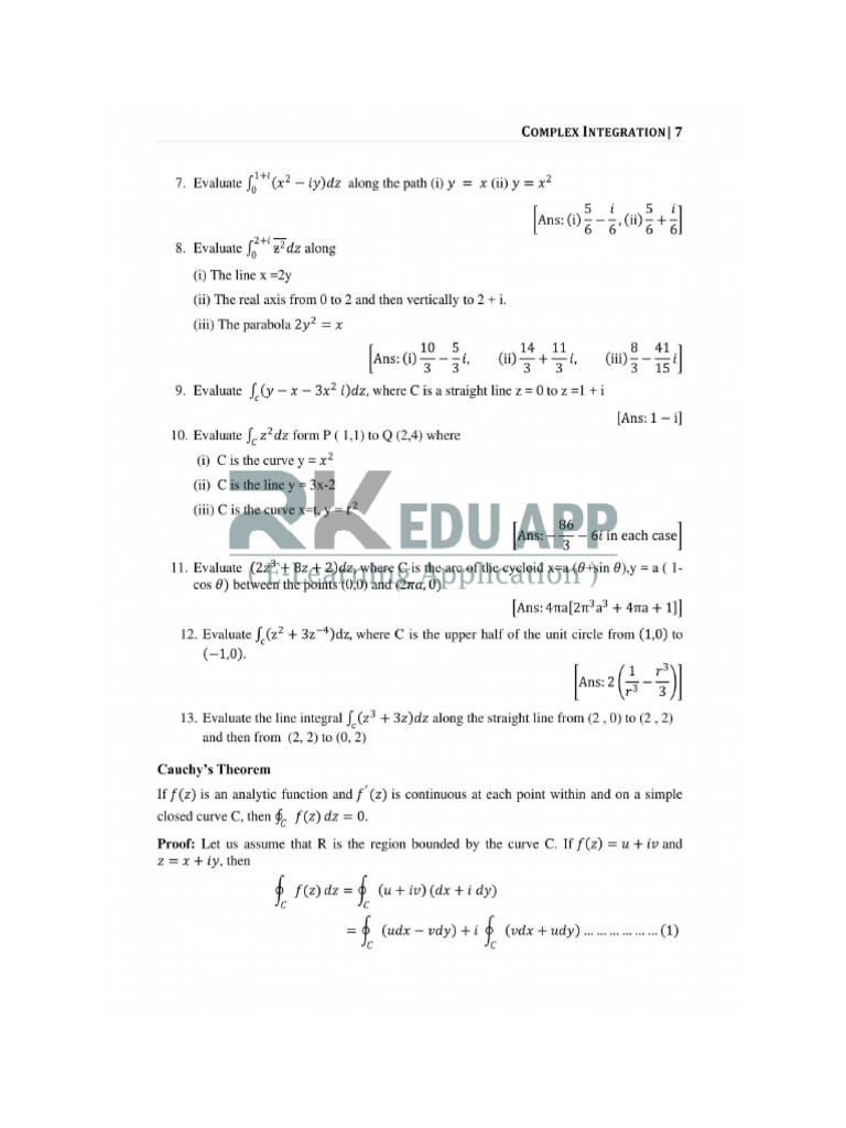 Cauchy's Integral Formula. | PDF