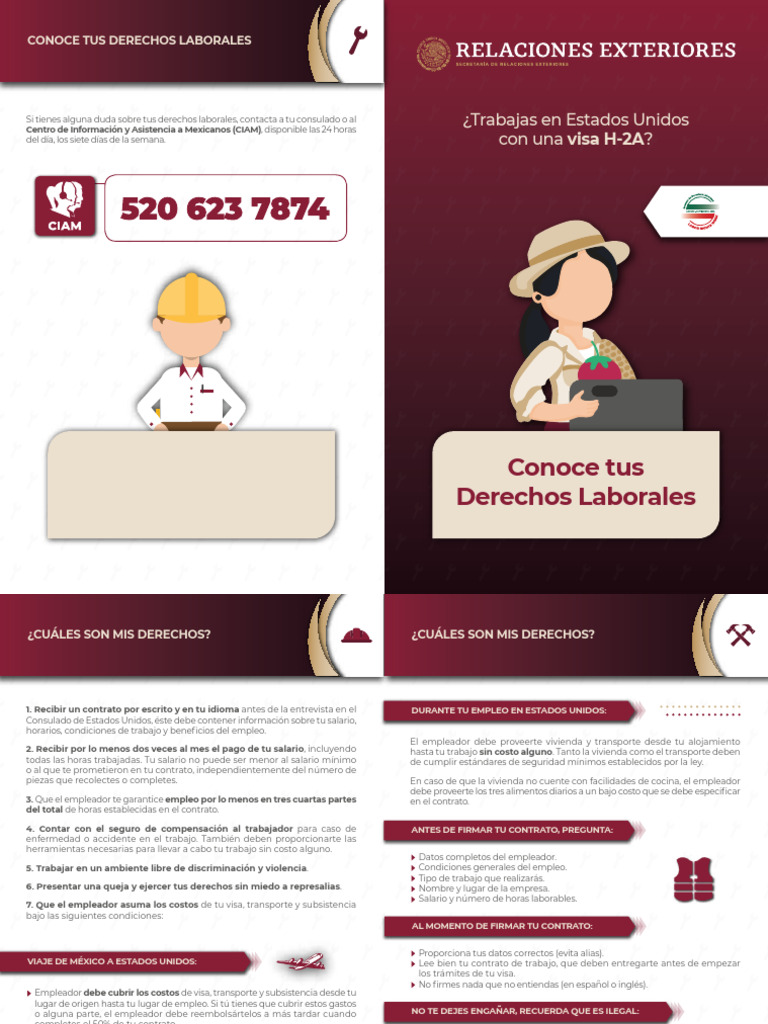 D Ptico - Trabajas en EUA - Visa H-2A 2022 | PDF | Derecho laboral | Salario