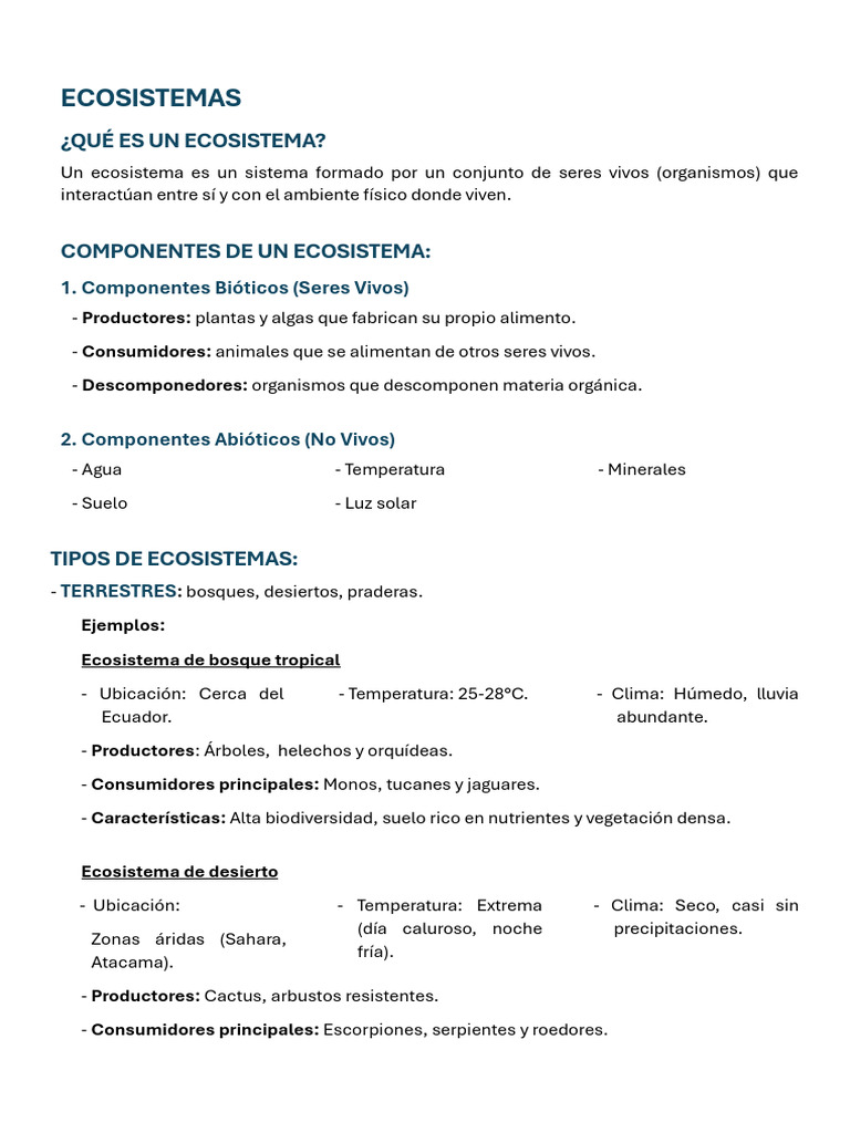 1. ECOSISTEMAS | PDF | Ecosistema | Suelo