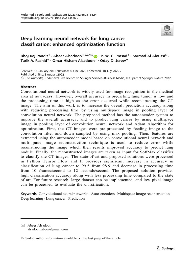4lung Cancer Classification | PDF | Deep Learning | Artificial Neural ...
