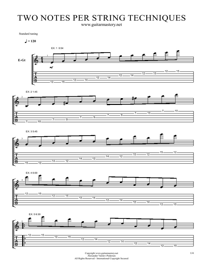 Two Notes Per String Techniques | PDF | Musical Instruments | String ...