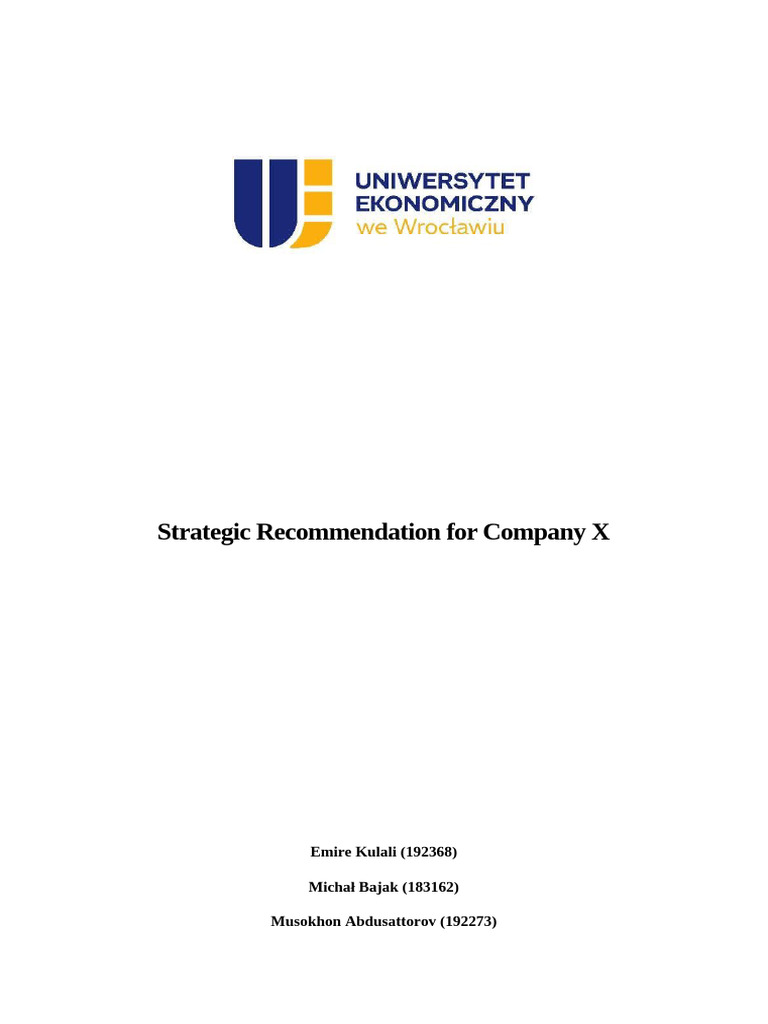 Strategic Recommendation For Company X | PDF | Retail | Online Shopping