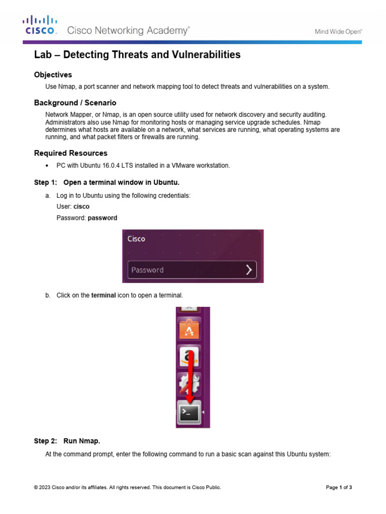 3.3.1.9 Lab - Detecting Threats and Vulnerabilities | PDF | Firewall ...