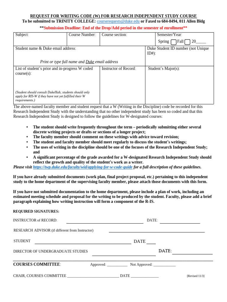 RIS-W Form - October 2021 Revision-3 | PDF