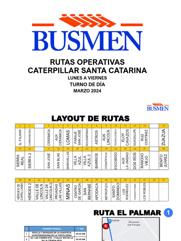 Rutas de Transporte Caterpillar SCT | PDF | México | Politica de mexico
