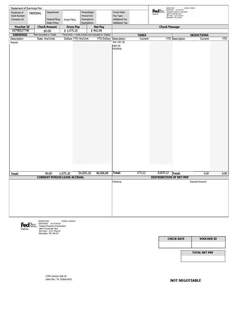 Fedex Stub 121824 | PDF | Taxes | Government Finances