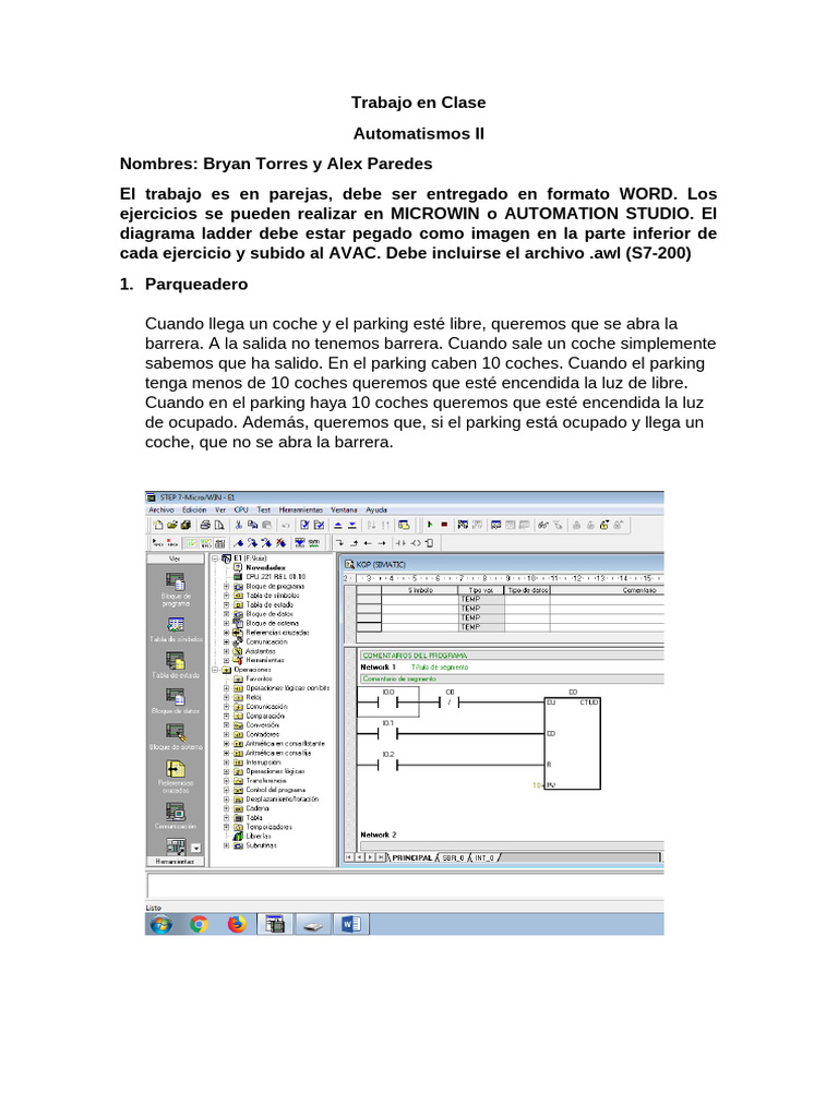 Ejercicio en Clase PLC Avanzado | PDF