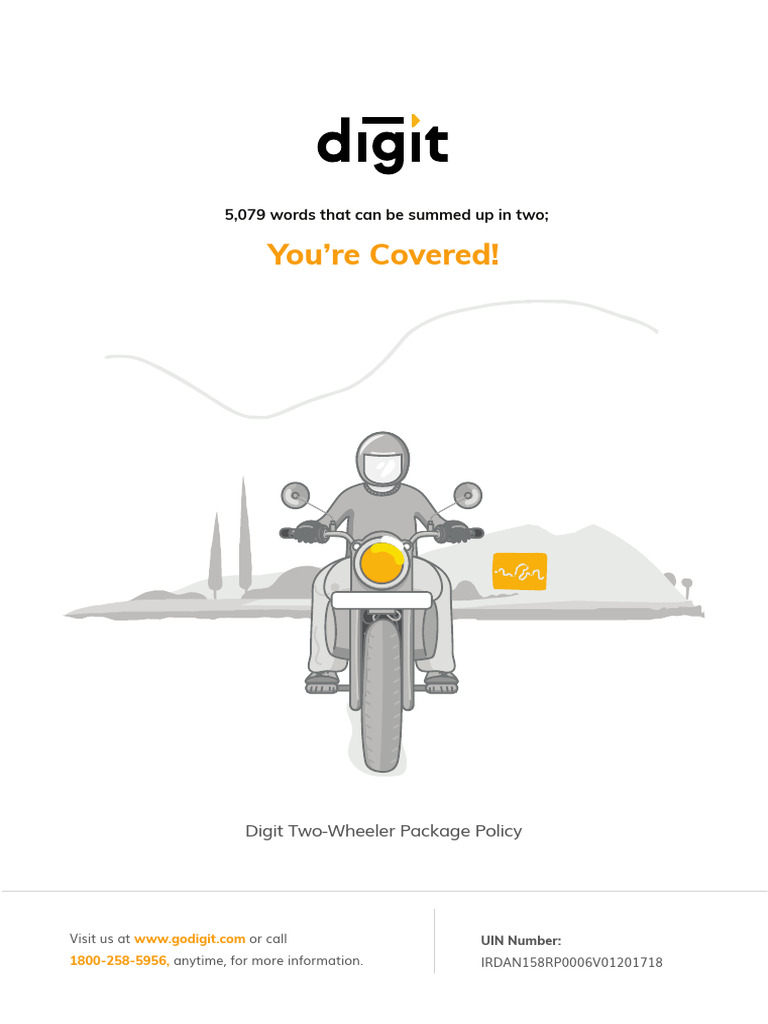 Digit Two-Wheeler Insurance Policy | PDF | Indemnity | Insurance