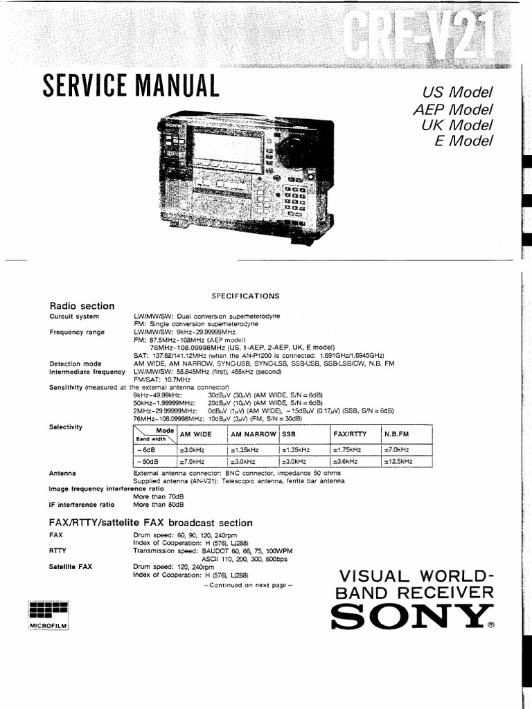 Sony crf-v21 SM 1 | PDF