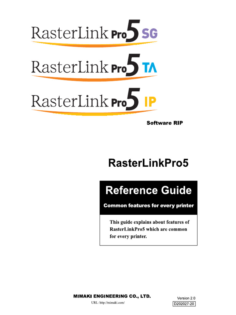 RasterLinkPro5 - D202027-20 RLP5 ReferenceGuide | PDF