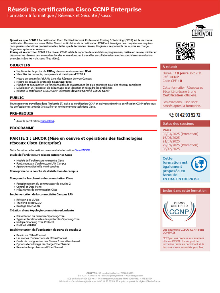 Formation CCNP : Réussir la Certification | PDF | I Pv6 | Mise en réseau