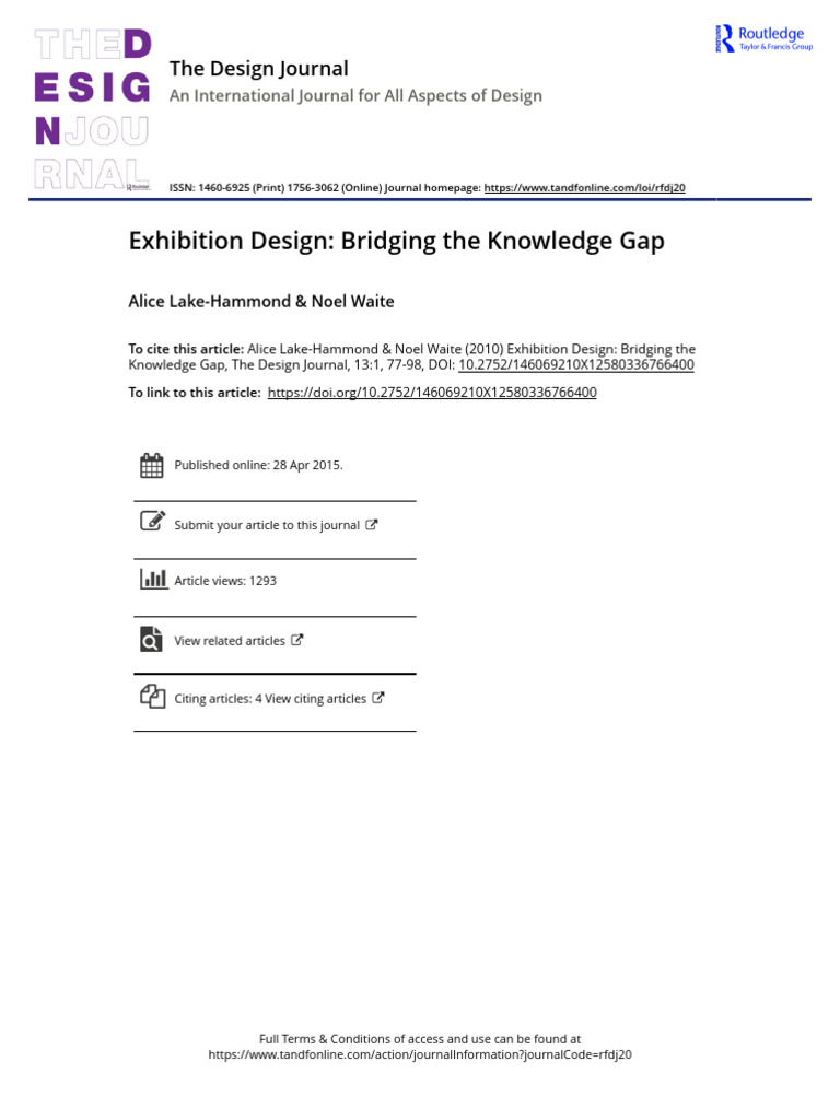 Exhibition Design Bridging The Knowledge Gap | PDF | Curator | Museum