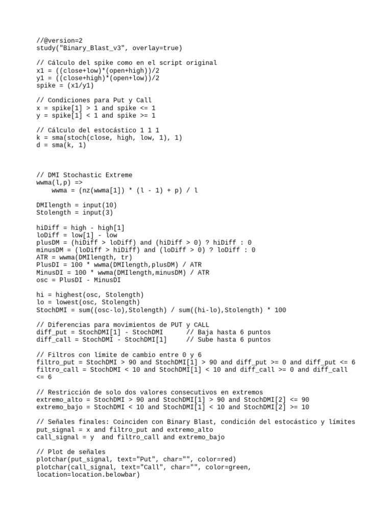 Binary Stoch Dmi 6 2 Arriba 90 Sin Filtro Stoch | PDF