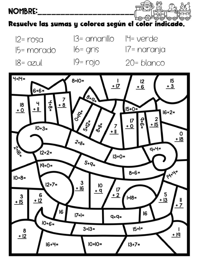 Sumas y Restas Navideñas 1 | PDF | Sistema visual | Psicofísica