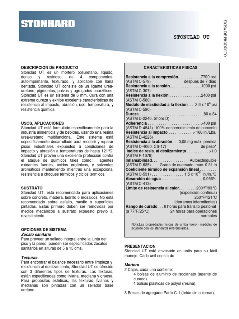 Stonclad-UT | PDF | Poliuretano | Agua