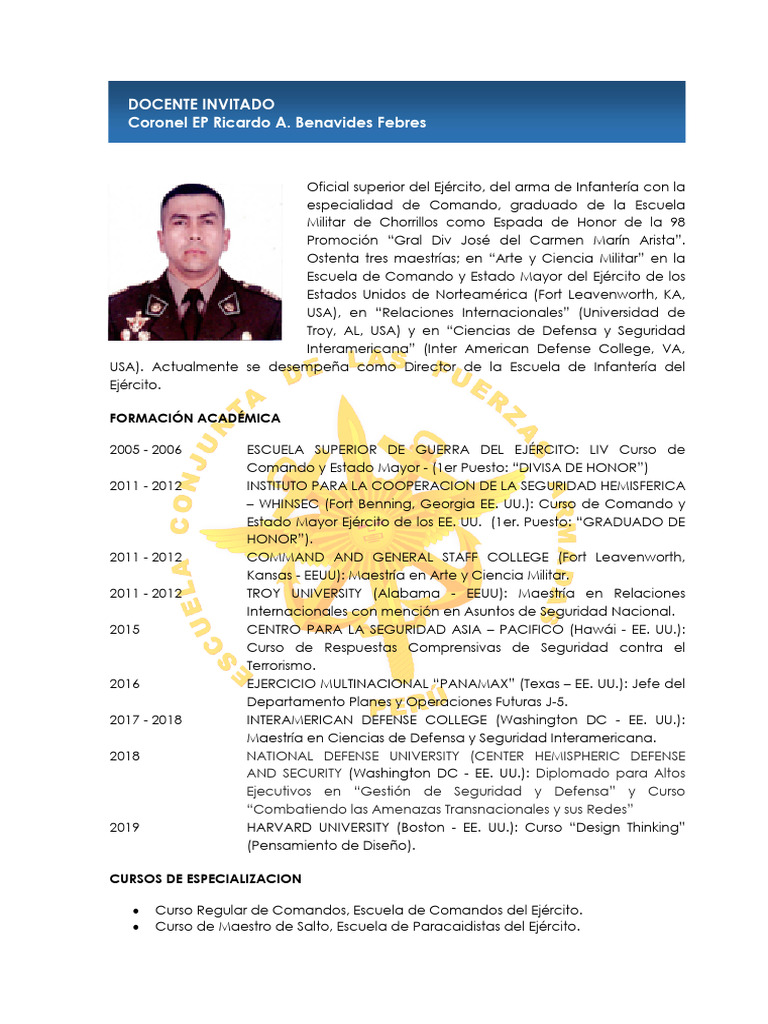 BENAVIDES-HVDOCENTES2021-1 | PDF | Gobierno | Militar