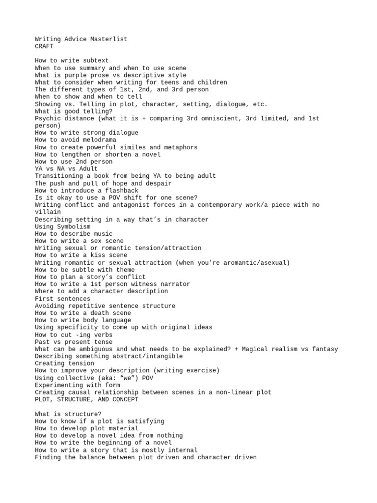 Words To Use When Writing Things | PDF | Plot (Narrative) | Narration
