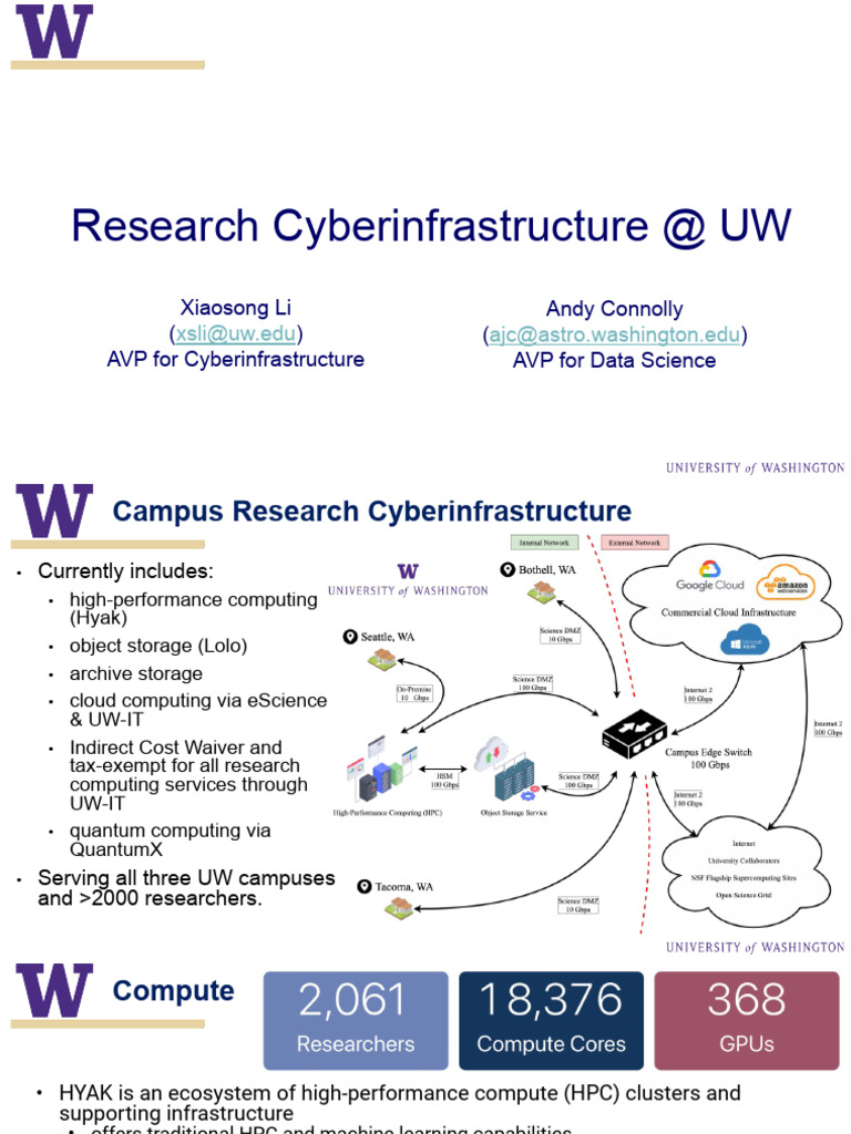 Jumpstart 2022 Research Cyberinfrastructure at UW | PDF | Cloud Computing | Amazon Web Services