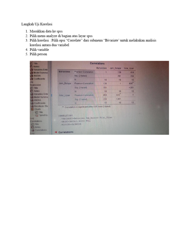 Langkah Uji Korelasi | PDF