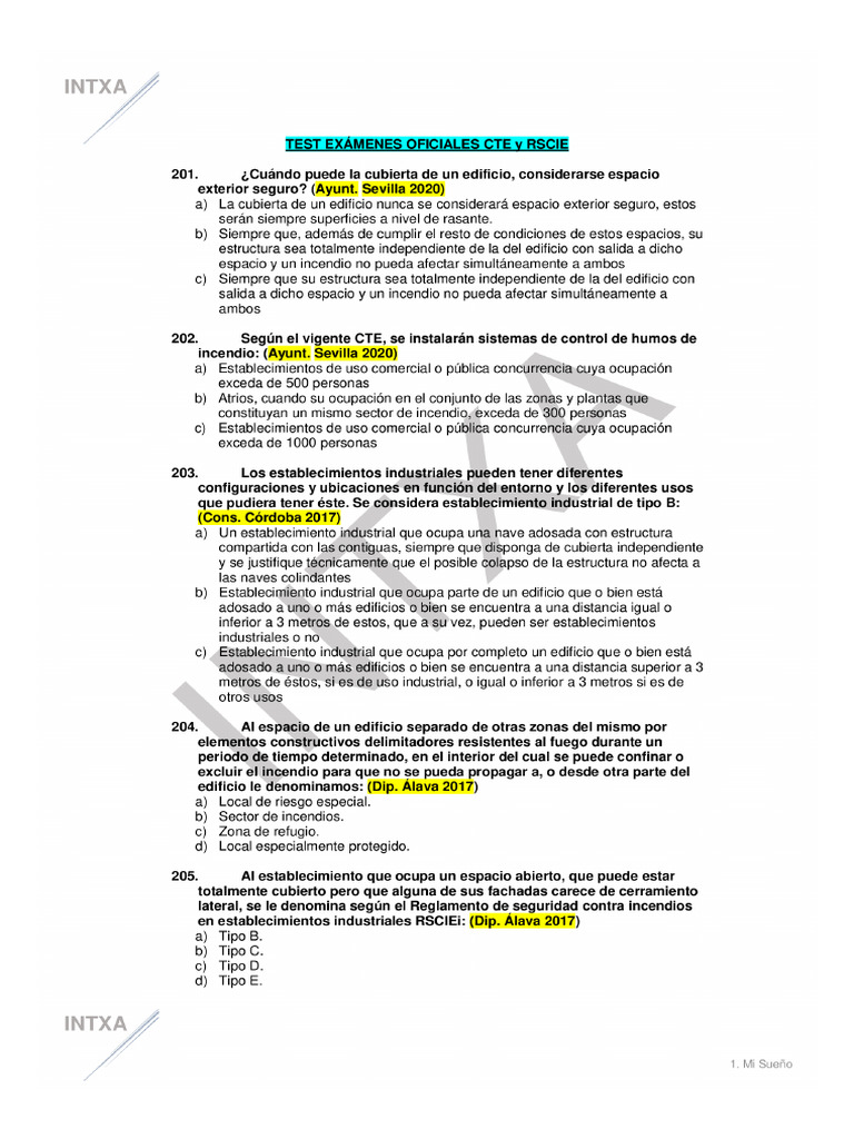 3º TEST OFICIALES CTE y RSCIEI | PDF