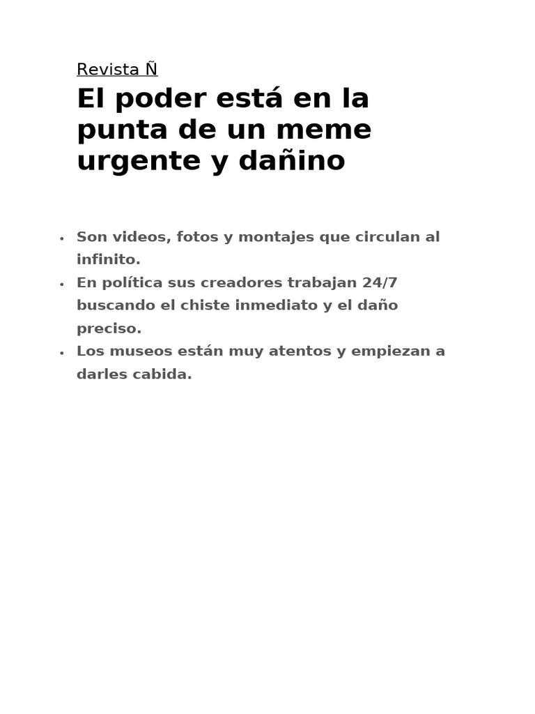 El Poder en La Punta de Un Meme | PDF