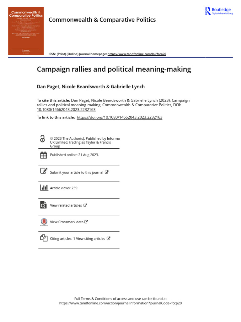 Political Meaning-Making at Rallies | PDF | Genre | Authoritarianism