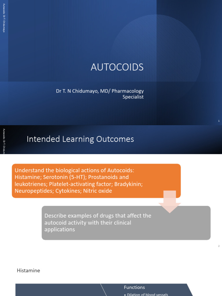Autocoids and Clinical Significance | PDF | Serotonin | Selective ...