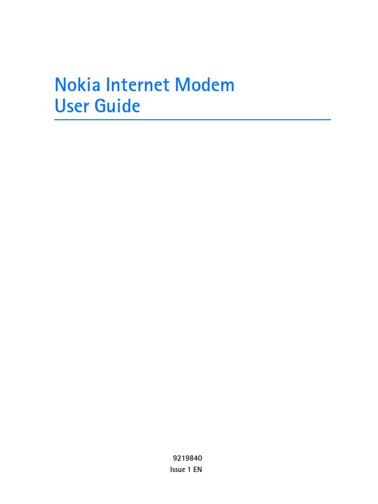 Nokia Internet Modem UG en | PDF | Subscriber Identity Module | Internet