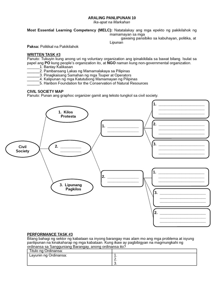 Written 3 and Performance Task 3 | PDF