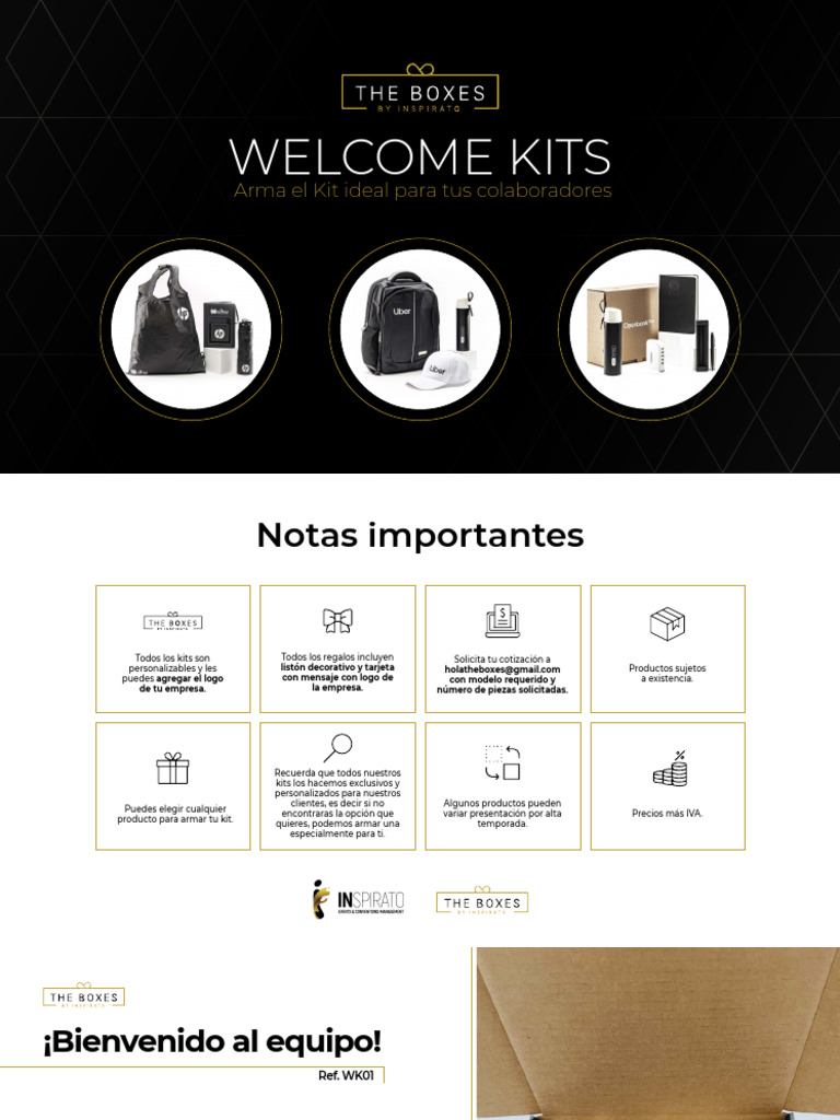 WELCOME KITS Catálogo The Boxes | PDF