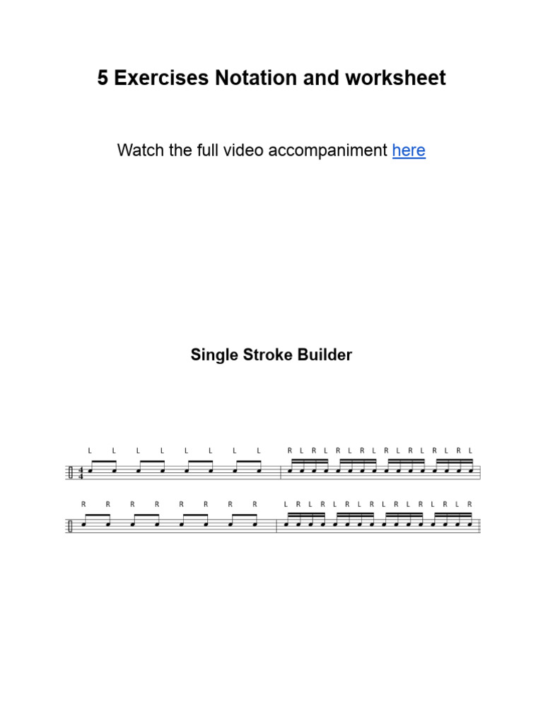 5+Exercises+Notation+and+worksheet | PDF