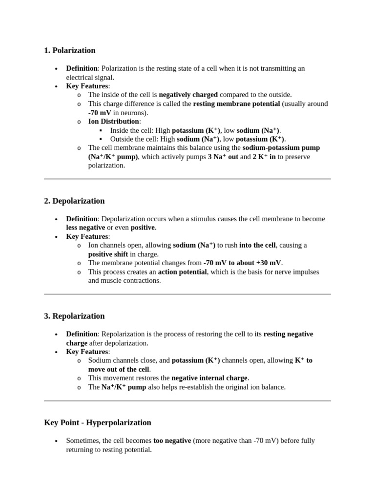Cell Polarization and EKG Basics | PDF | Electrocardiography | Membrane ...