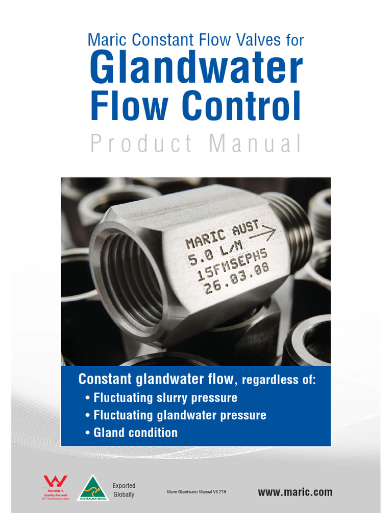 Maric - Glandwater Manual - V919 | PDF | Pump | Valve