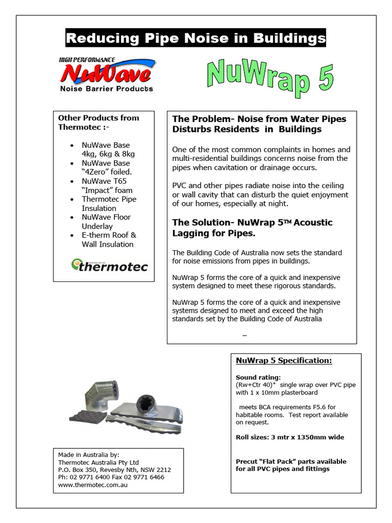 Noise Insulation NuWrap5-Data-Sheet-2012 | PDF | Materials | Building Materials