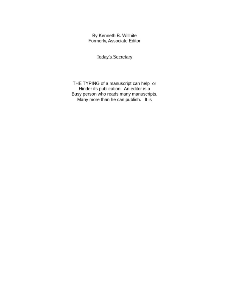 Typing Tips for Manuscript Success | PDF