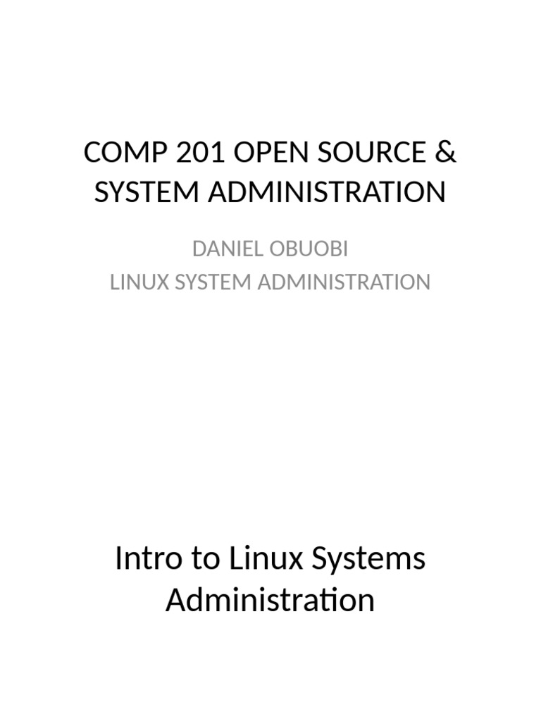 COMP 201 OpenSource-L5-Linux SysAdm | PDF | Superuser | Sudo
